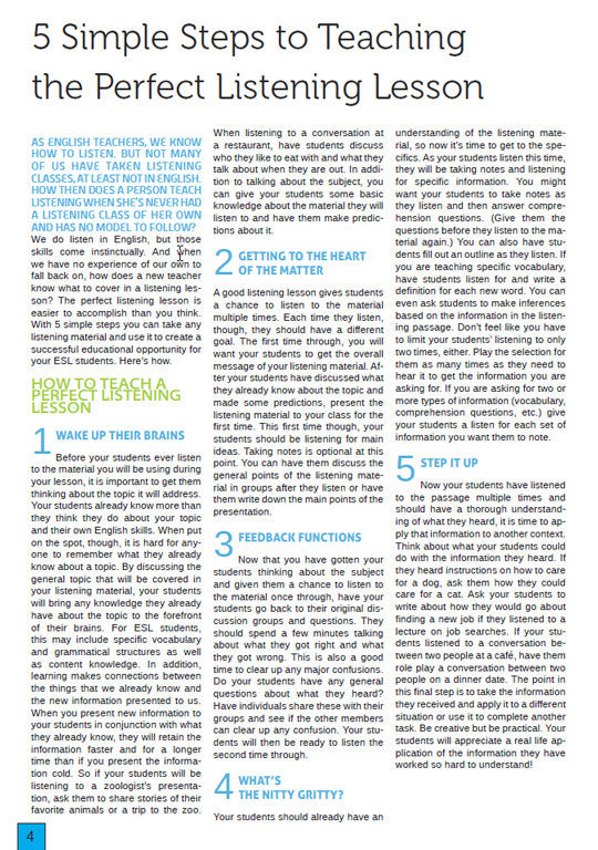 Hear and Say: New Ways of Teaching Listening and Pronunciation – The ...