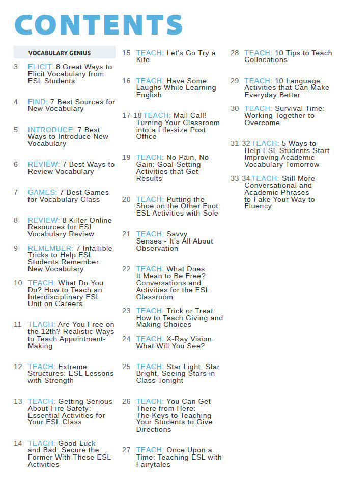 Vocabulary Genius: ESL Vocabulary Activities – The Busy Teacher Store